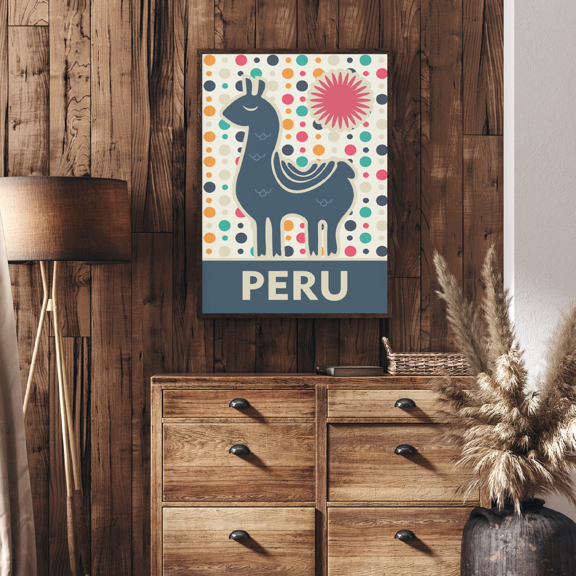 Peru Print Llama Poster South American Travel Poster | Etsy
