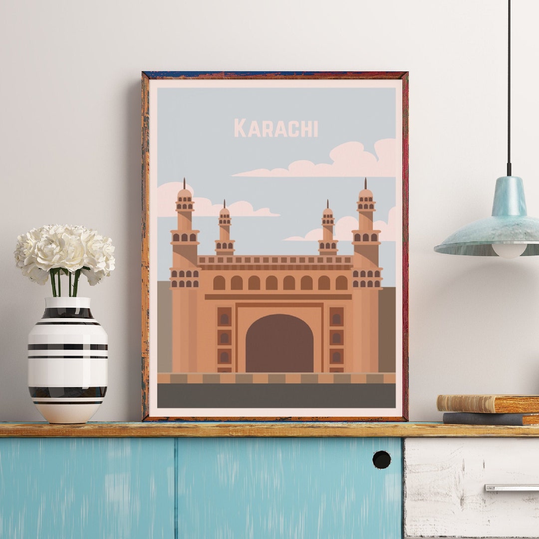 Karachi Travel Poster, Pakistan Print, Karachi Decor, Pakistan Wall Art ...