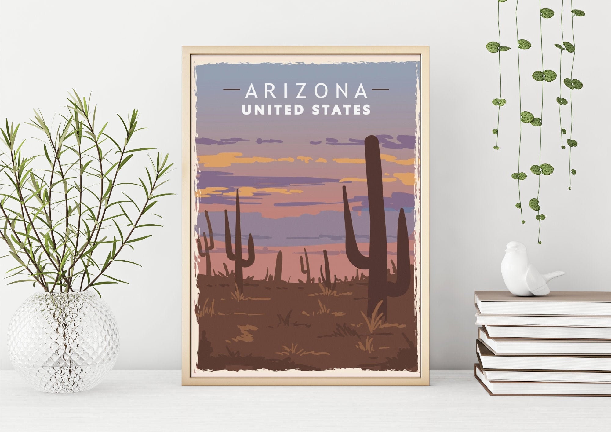Arizona Travel Poster Arizona Wall Art Arizona Wall Decor | Etsy