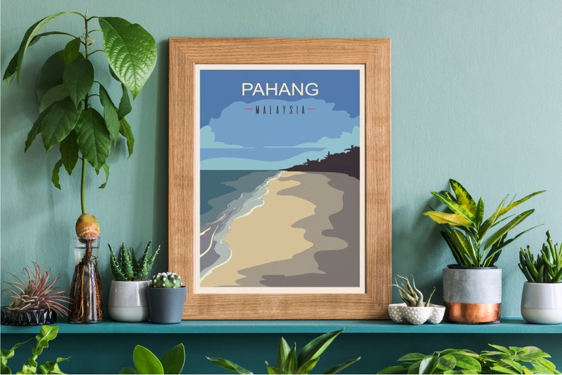 Malaysia Travel Poster Pahang Print Balok Beach Batu Hitam - Etsy
