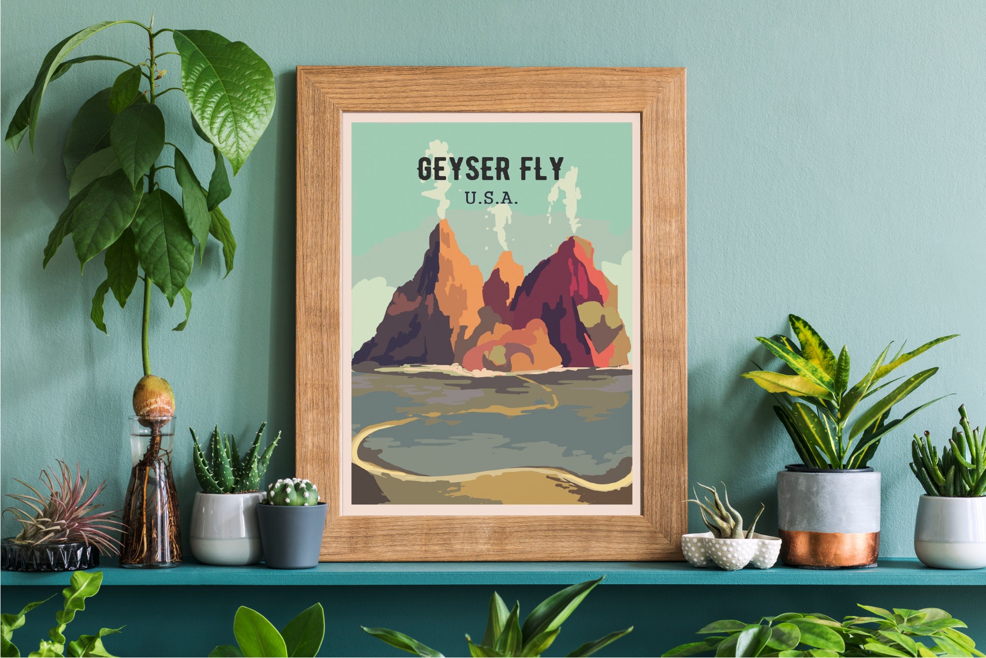 Nevada Travel Poster Fly Geyser Print Geyser Fly Artwork - Etsy