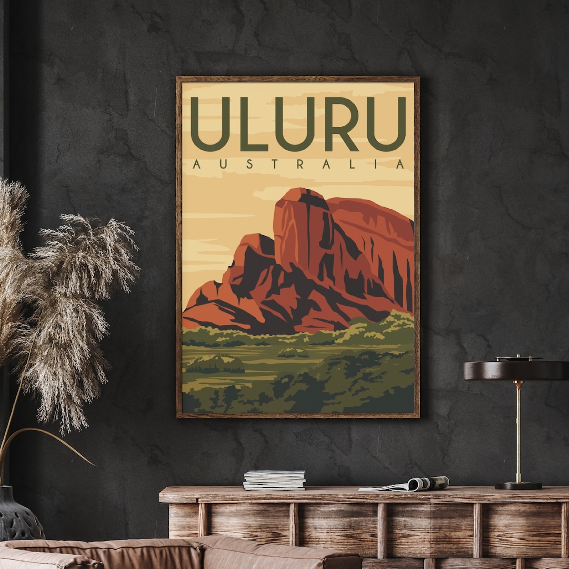 Uluru Art Print Australia Travel Poster Ayers Rock - Etsy