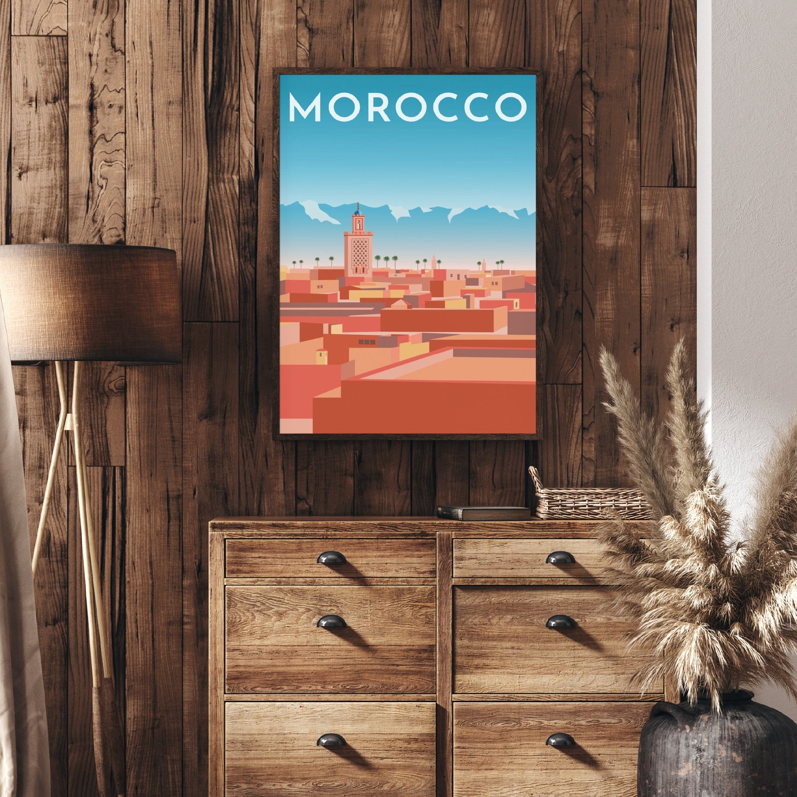 Morocco Poster Morocco Retro Art Print Decor Arabic Poster | Etsy