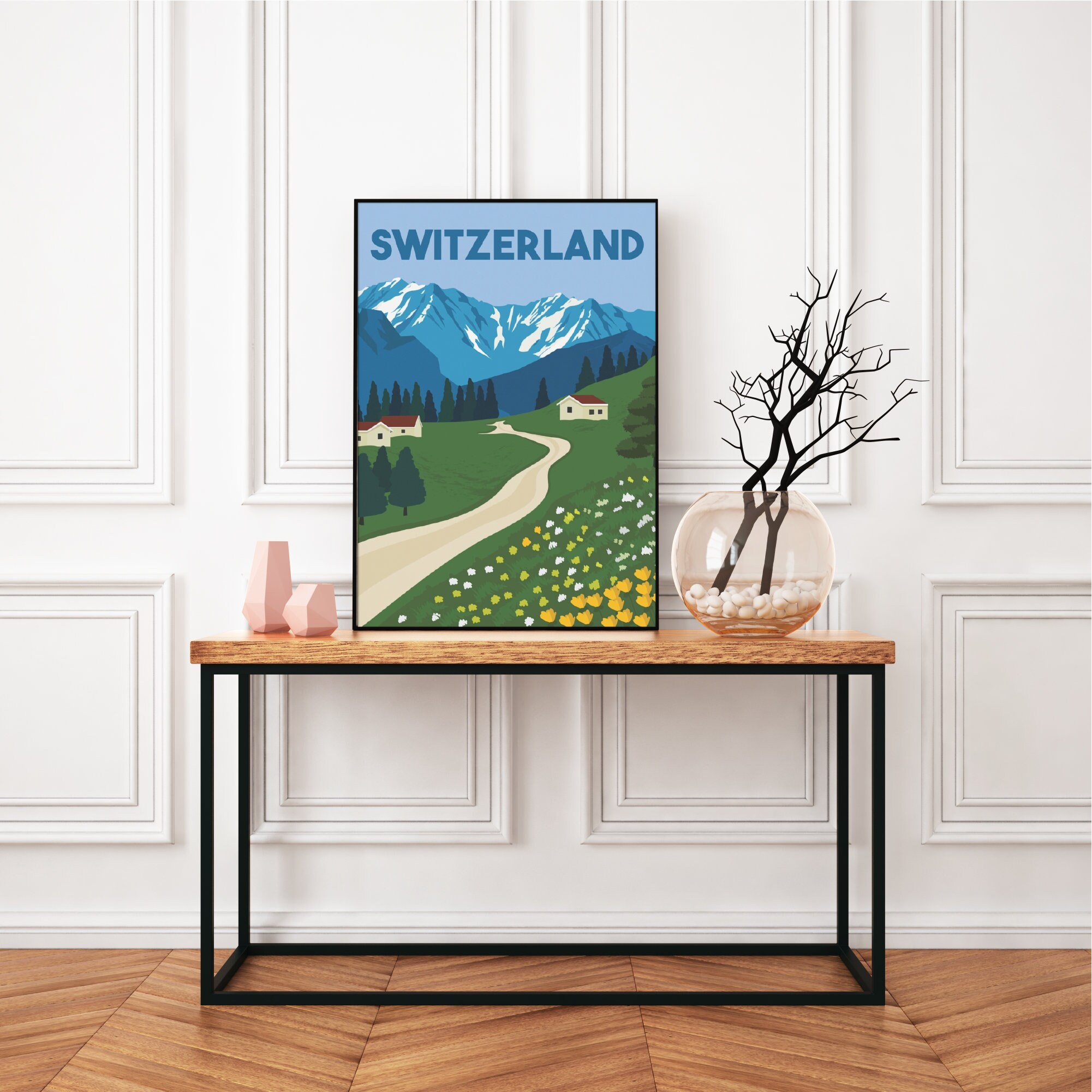 Switzerland Poster Mountain Print Swiss Alps Poster Swiss - Etsy
