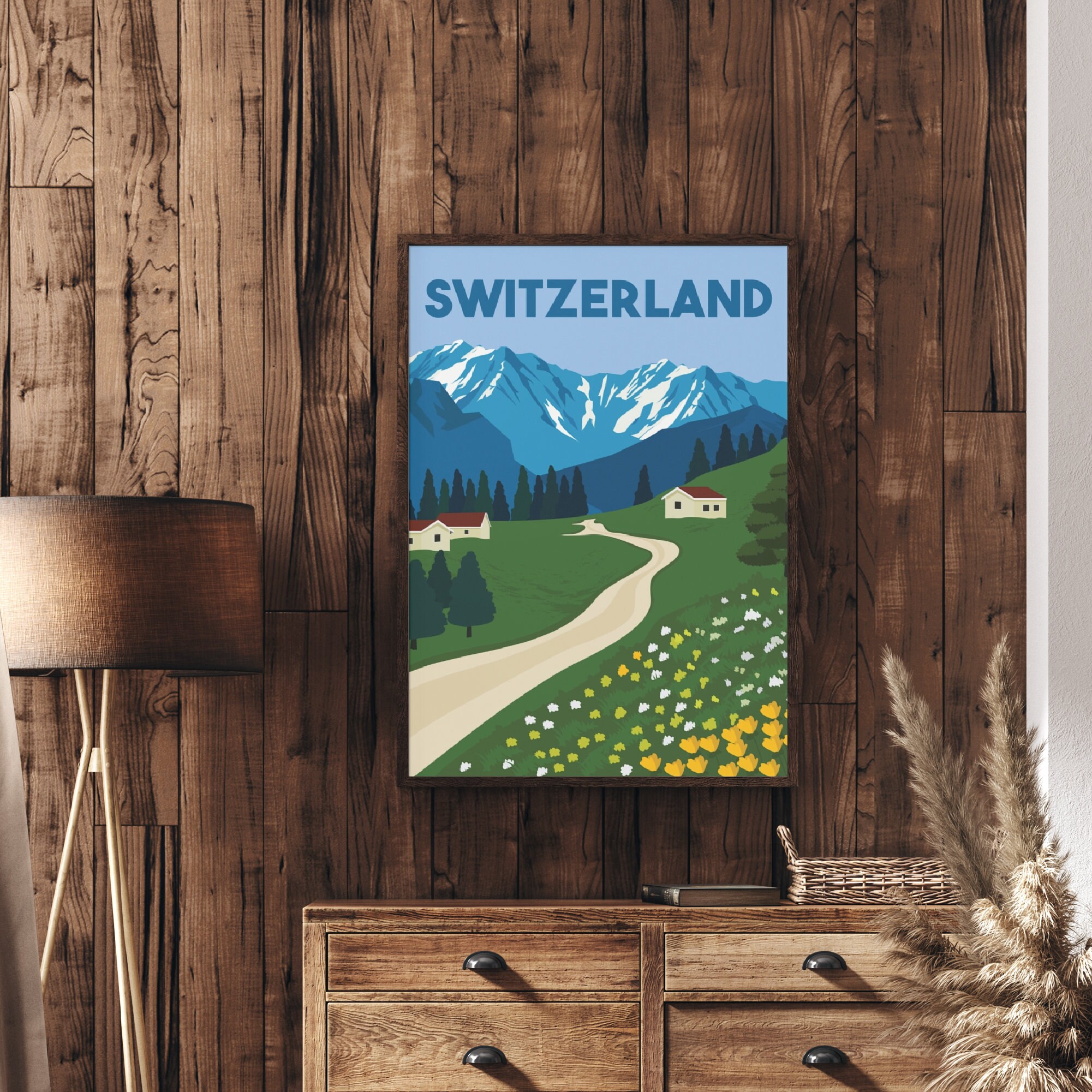 Switzerland Poster Mountain Print Swiss Alps Poster Swiss - Etsy