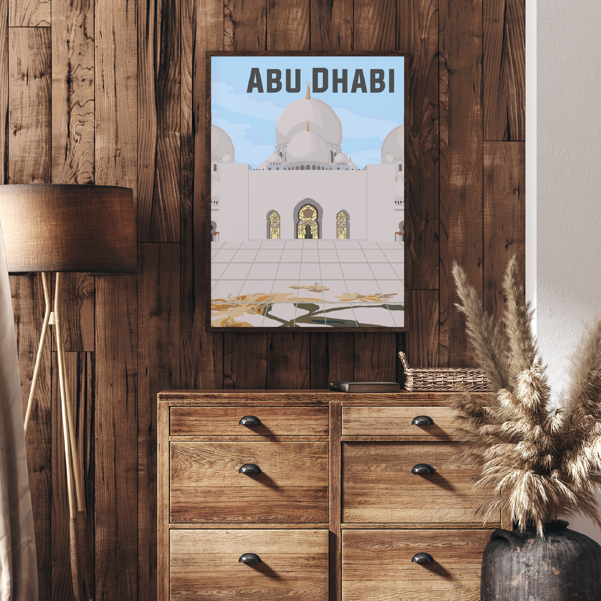 Abu Dhabi UAE Travel Poster Sheikh Zayed Grand Mosque United - Etsy