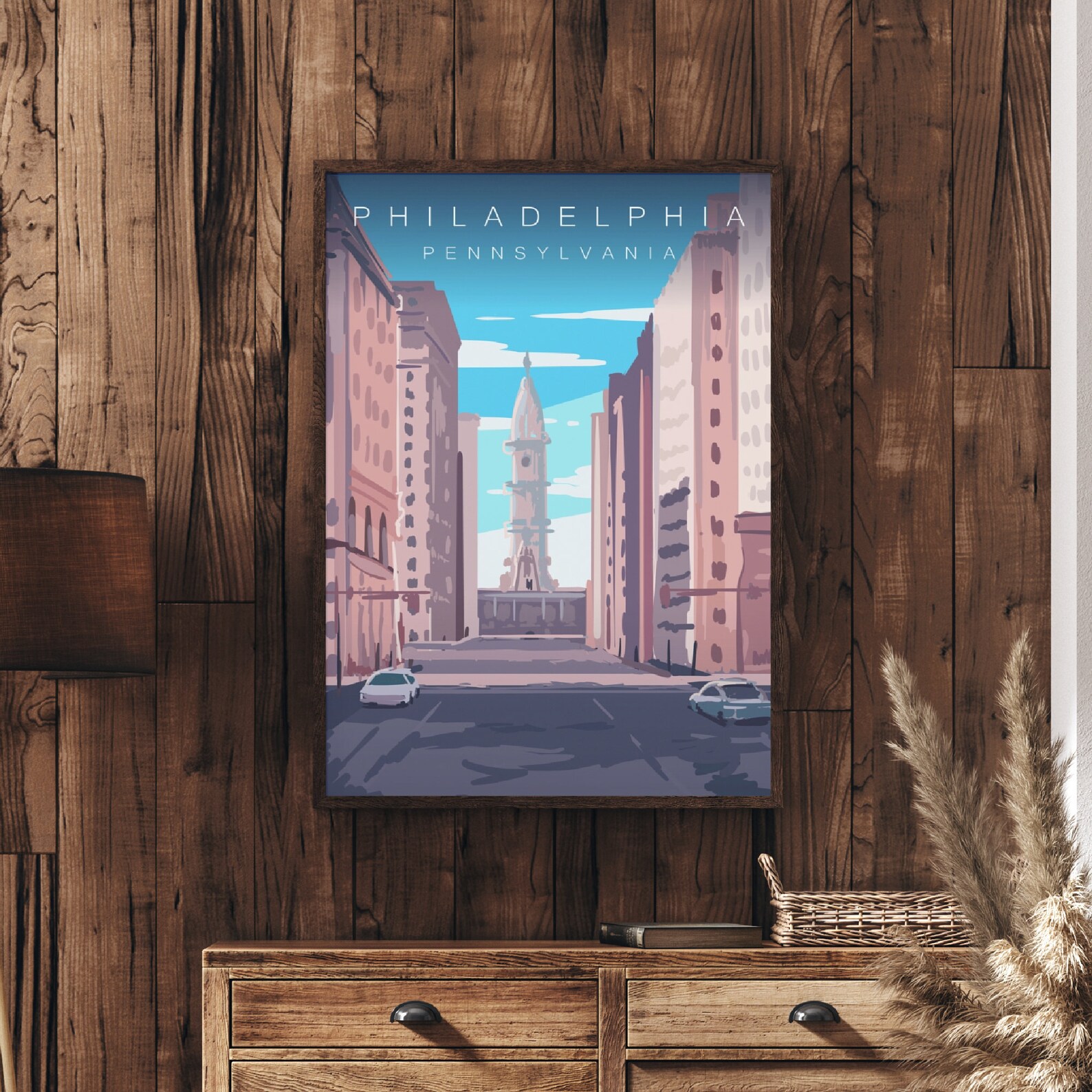Philadelphia Travel Poster Philadelphia Print City Hall Wall - Etsy