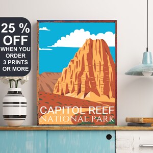 Capitol Reef National Park Poster Utah Parks Travel Poster - Etsy