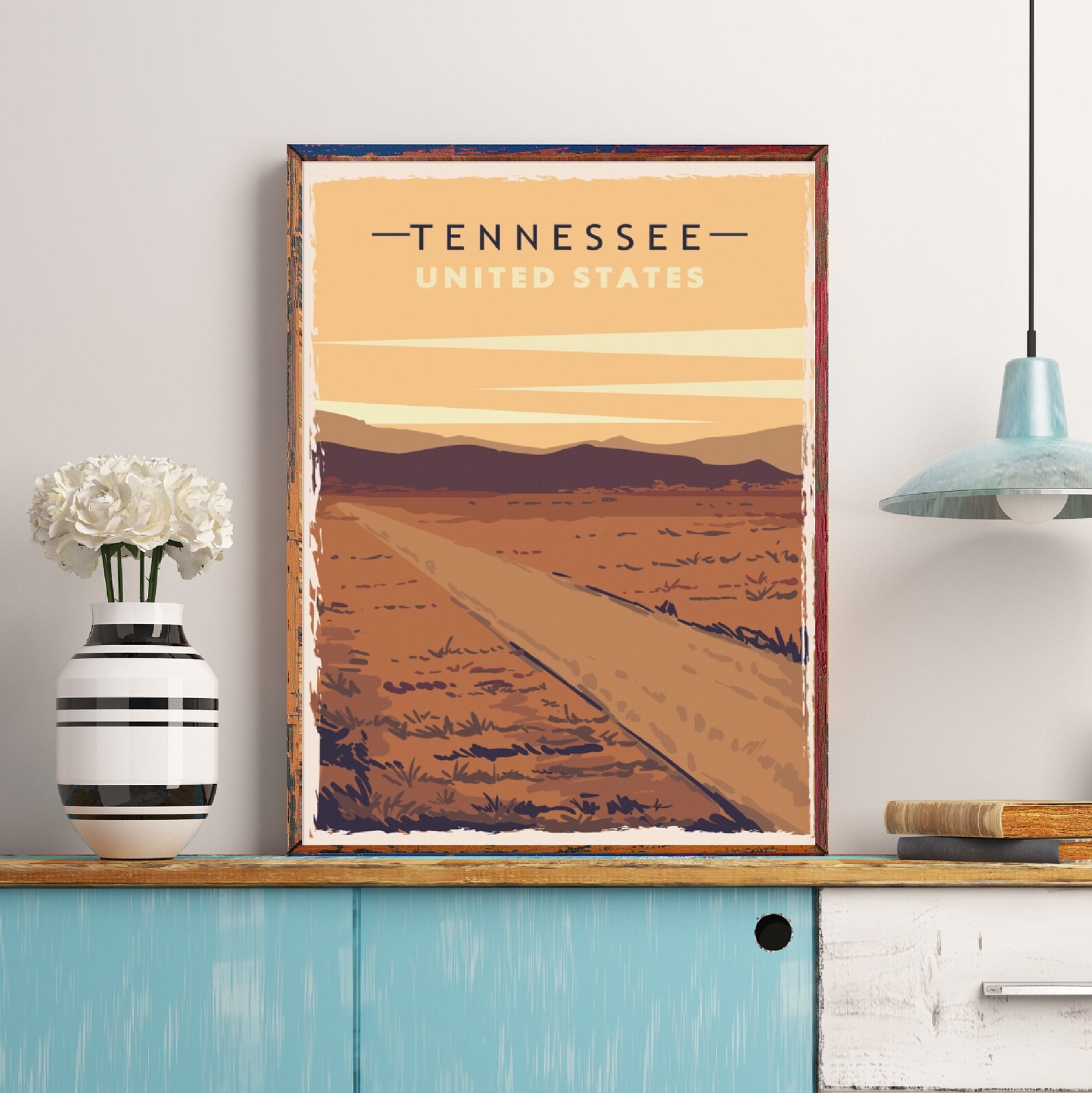 Tennessee Travel Poster Cades Cove Tennessee Print Camper - Etsy