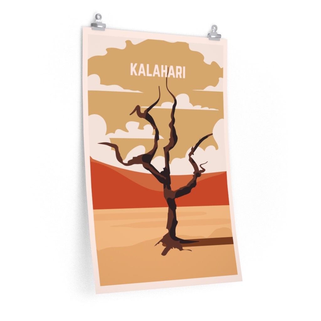 Namibia Travel Poster Kalahari Desert Print Africa Wall Art | Etsy