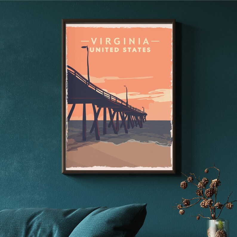 Virginia Travel Poster Virginia Vintage Rustic Poster Print - Etsy
