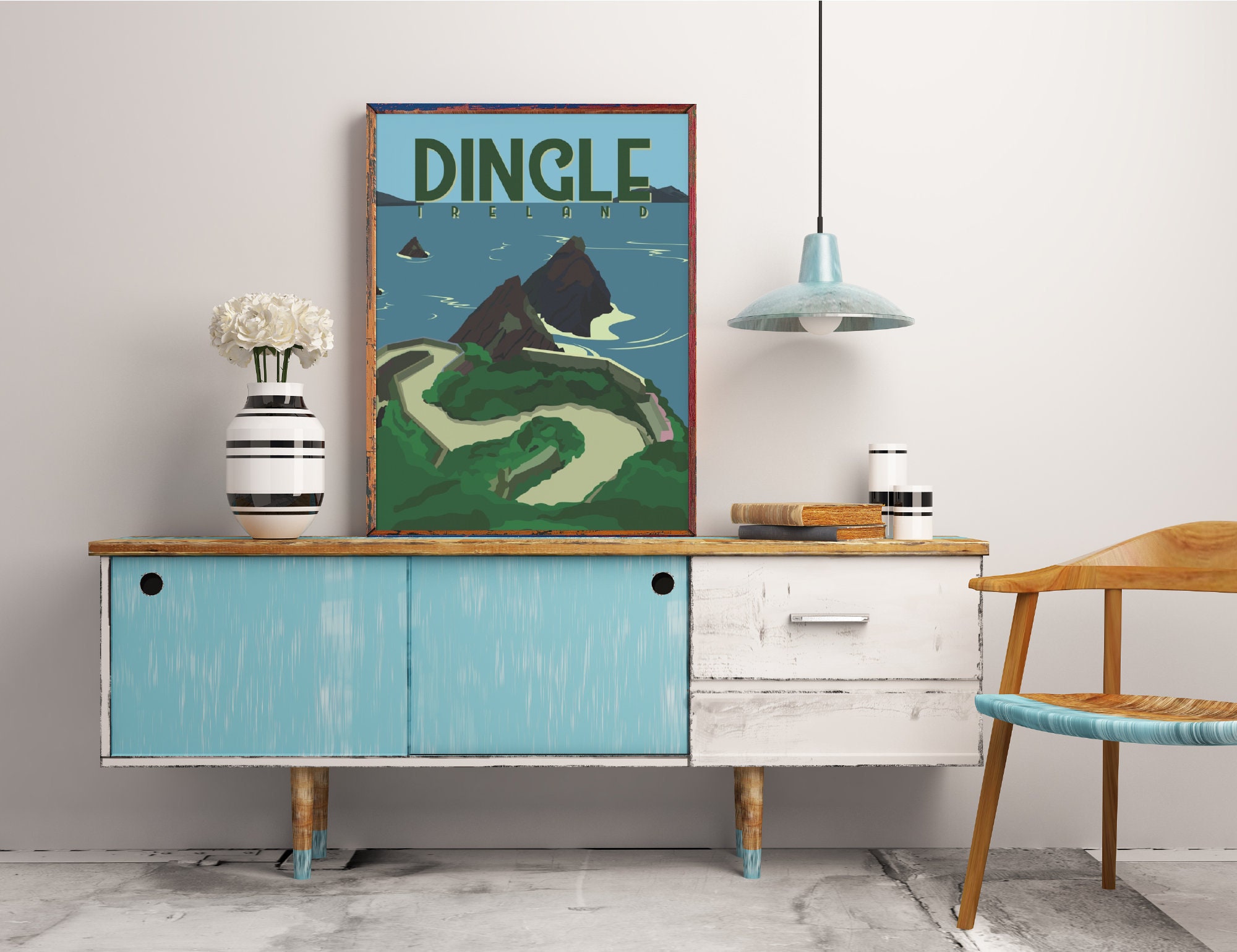 Ireland Travel Poster Dingle Peninsula Ireland Print Irish | Etsy