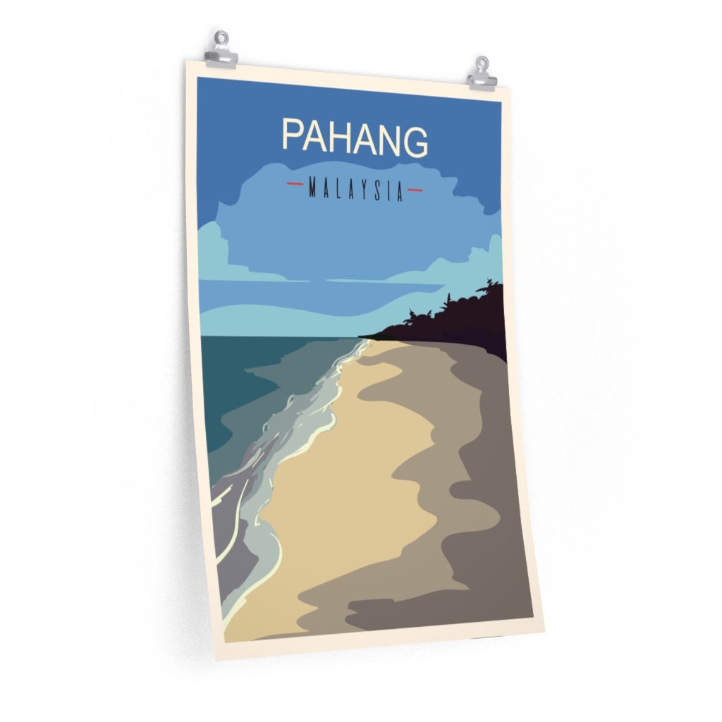 Malaysia Travel Poster Pahang Print Balok Beach Batu Hitam - Etsy