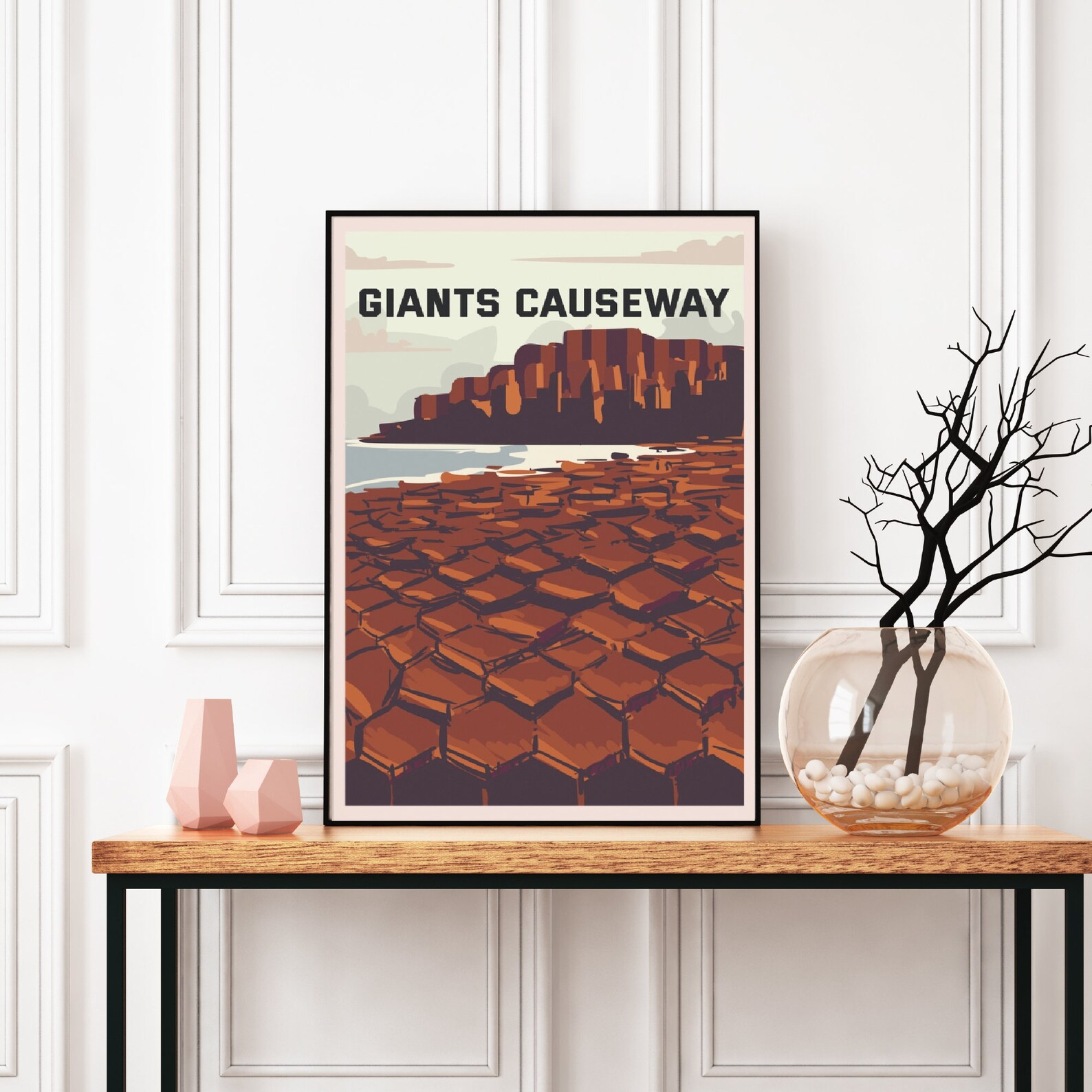 Ireland Travel Poster Giants Causeway Print Irish Prints - Etsy