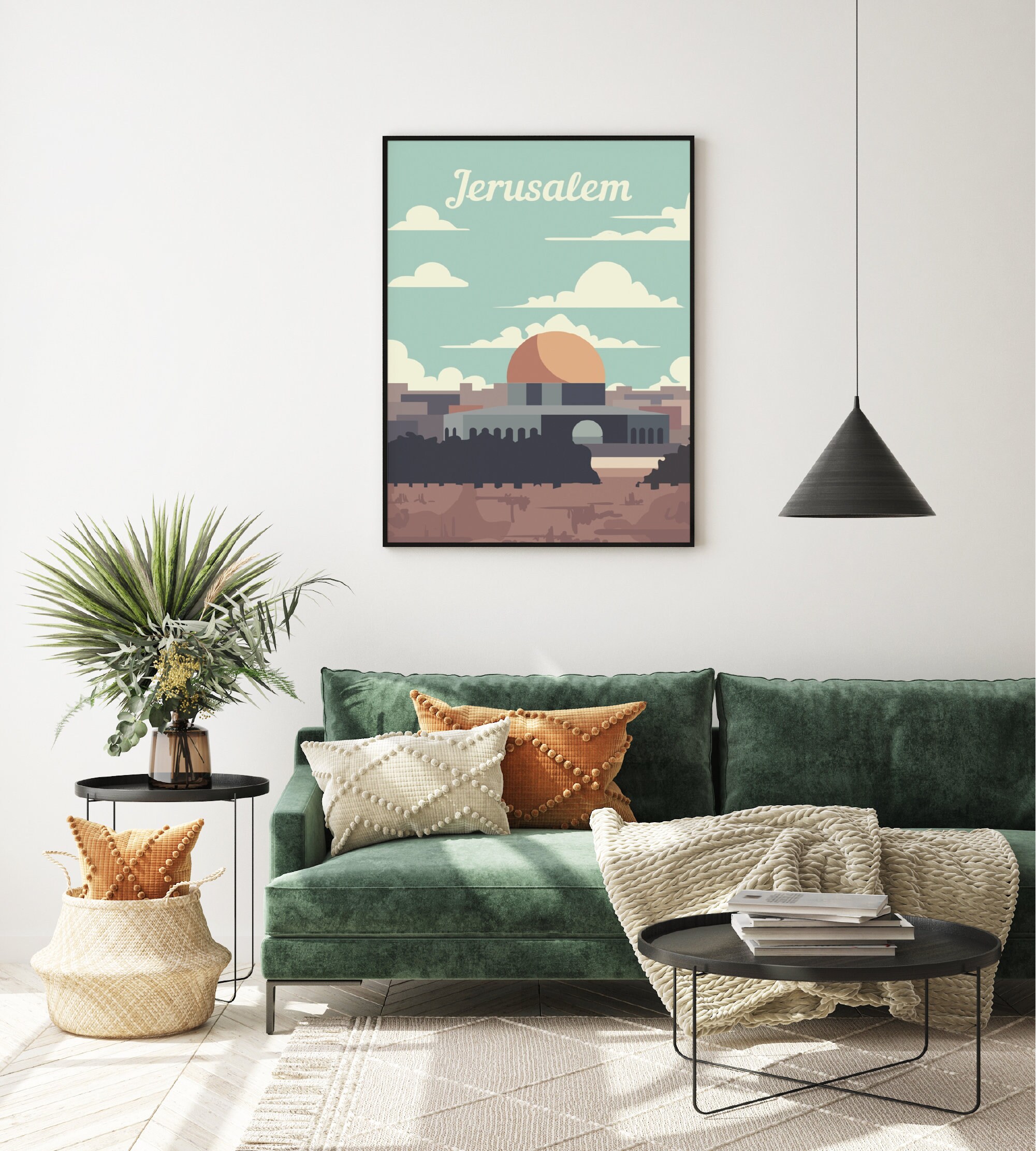 Jerusalem Travel Poster Dome of the Rock Print the Old City - Etsy