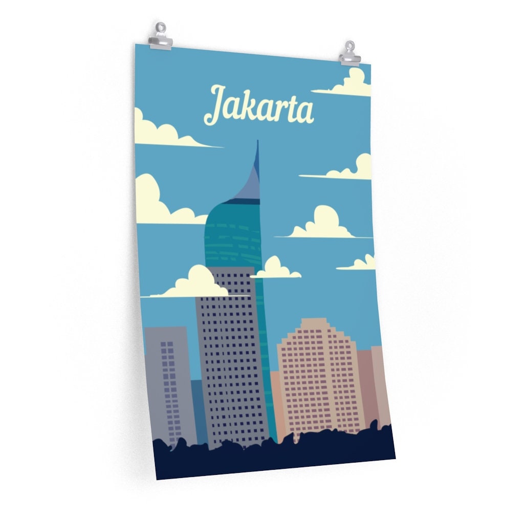 Jakarta Travel Poster Indonesia Print Jakarta Wall Art Asia - Etsy
