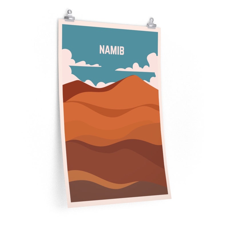 Namibia Travel Poster Namib Desert Print Africa Wall Art | Etsy