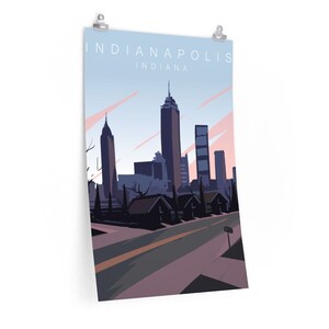 Indianapolis Travel Poster, Indiana Travel Print, Indianapolis Skyline ...