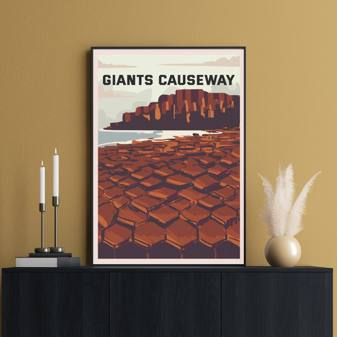 Ireland Travel Poster Giants Causeway Print Irish Prints - Etsy