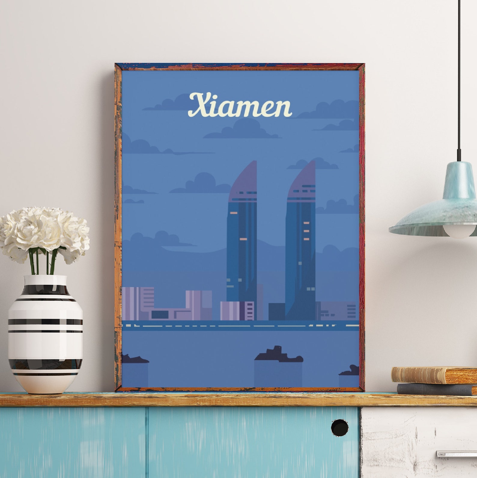 Xiamen Print China Travel Poster Xiamen Shimao Straits | Etsy