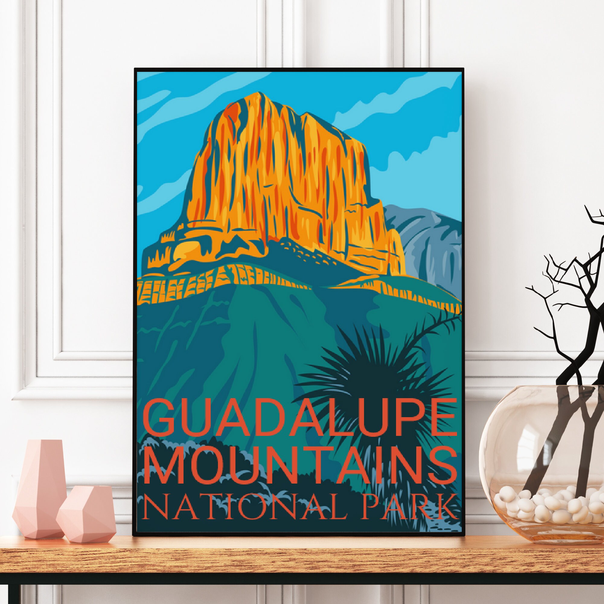 Guadalupe Mountains National Park Poster Texas Art Hiking - Etsy