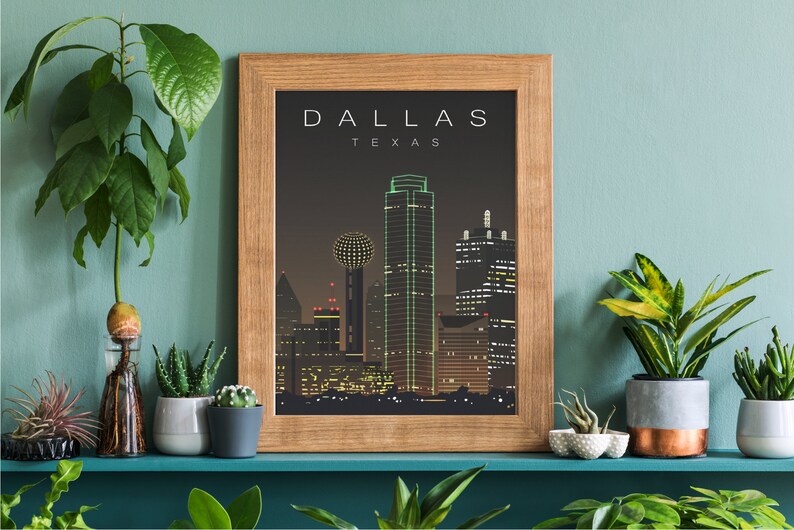 Dallas Travel Poster Dallas Art Print Dallas Wall Art | Etsy