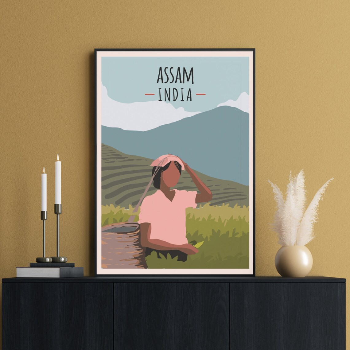 India Travel Poster Assam Tavel Print Tea Plantations - Etsy