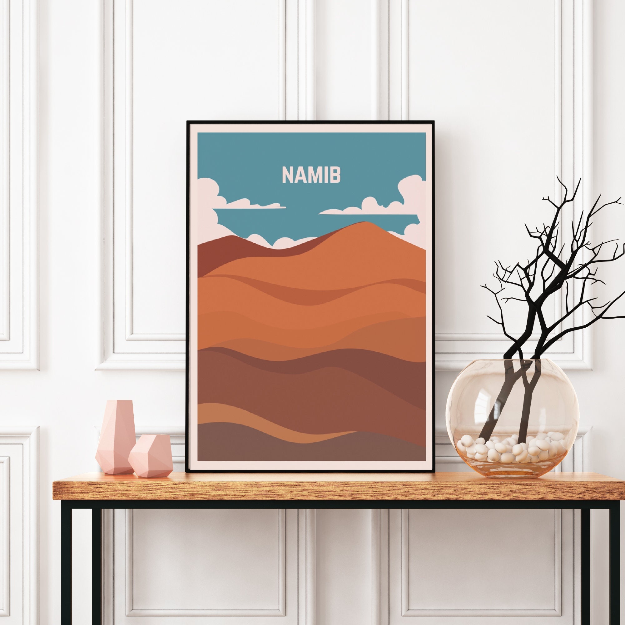 Namibia Travel Poster Namib Desert Print Africa Wall Art | Etsy