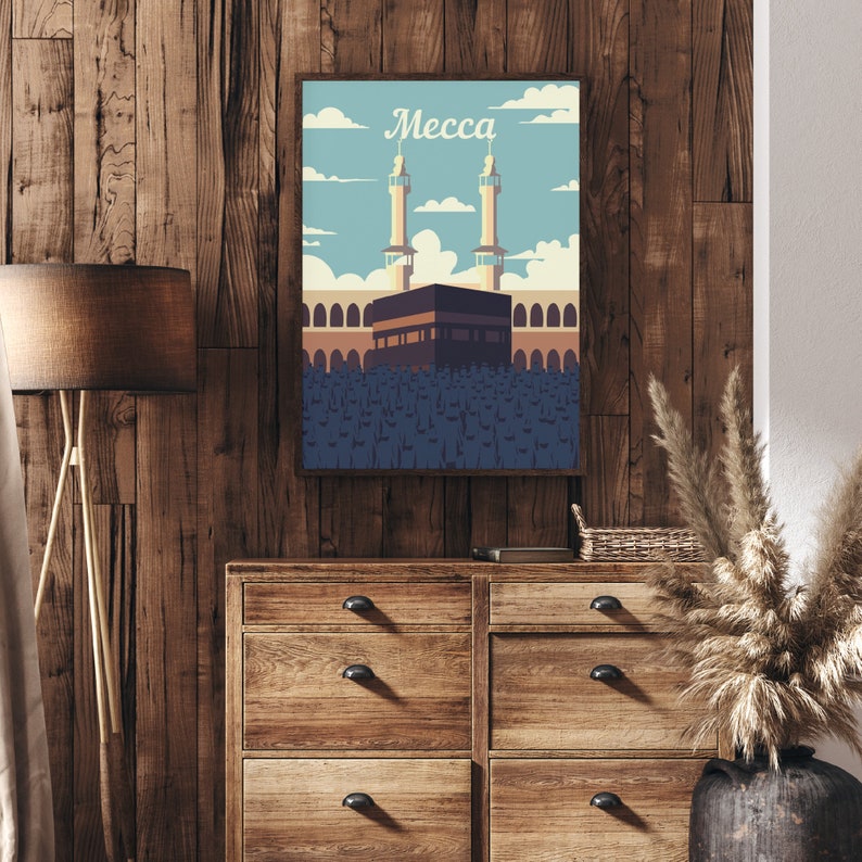Saudi Arabia Travel Poster Mecca Print Masjidil Haram | Etsy