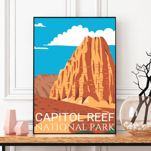 Capitol Reef National Park Poster Utah Parks Travel Poster - Etsy