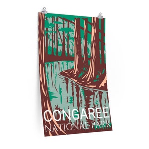 Congaree National Park Travel Poster, South Carolina USA Art Print ...