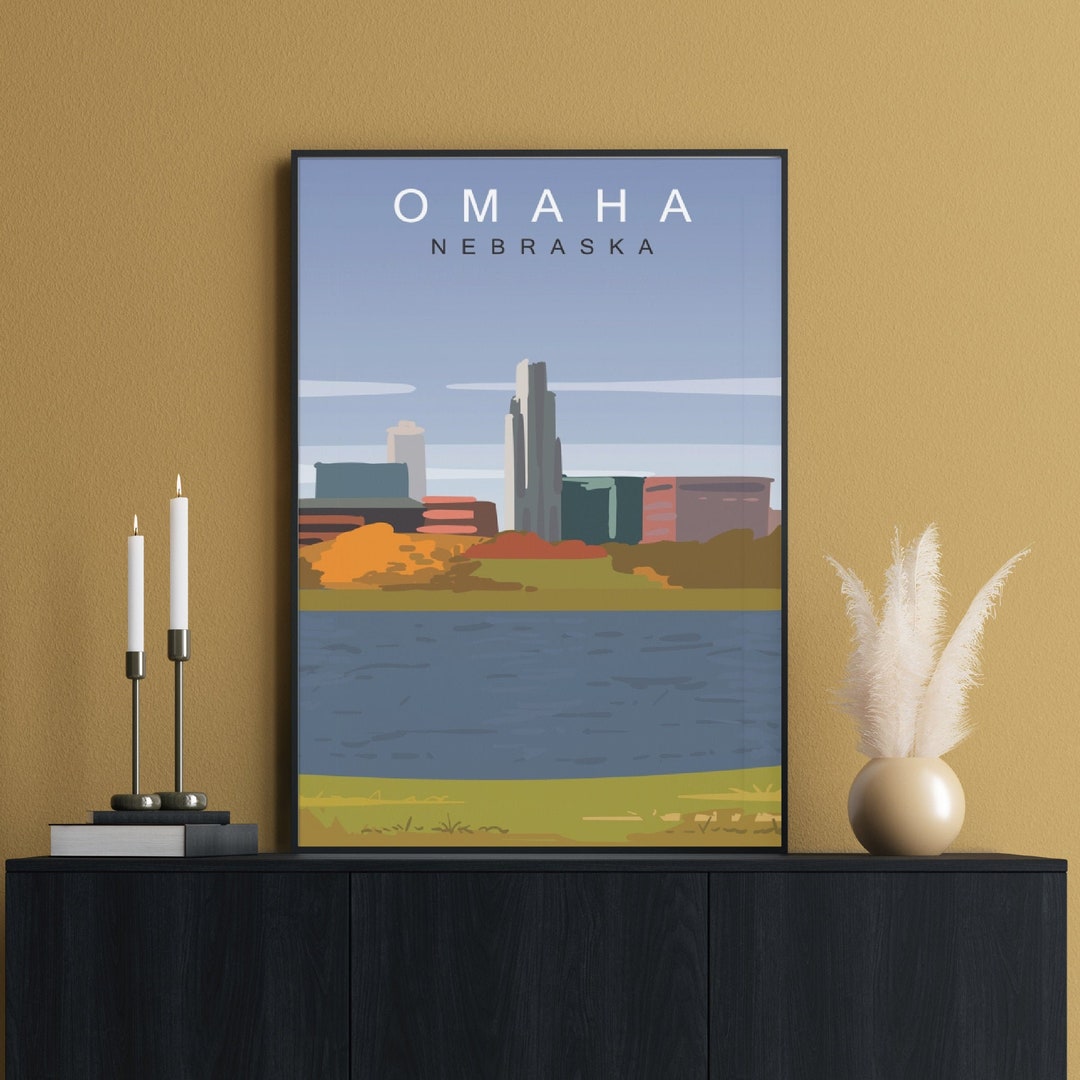 Nebraska Travel Poster, Omaha Print, Missouri River, Nebraska Wall Art ...