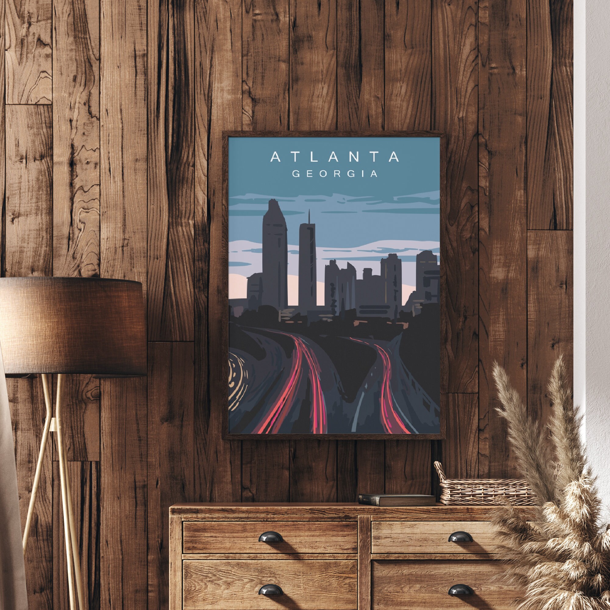 Atlanta Travel Poster Georgia Wall Art Atlanta Print Gift | Etsy