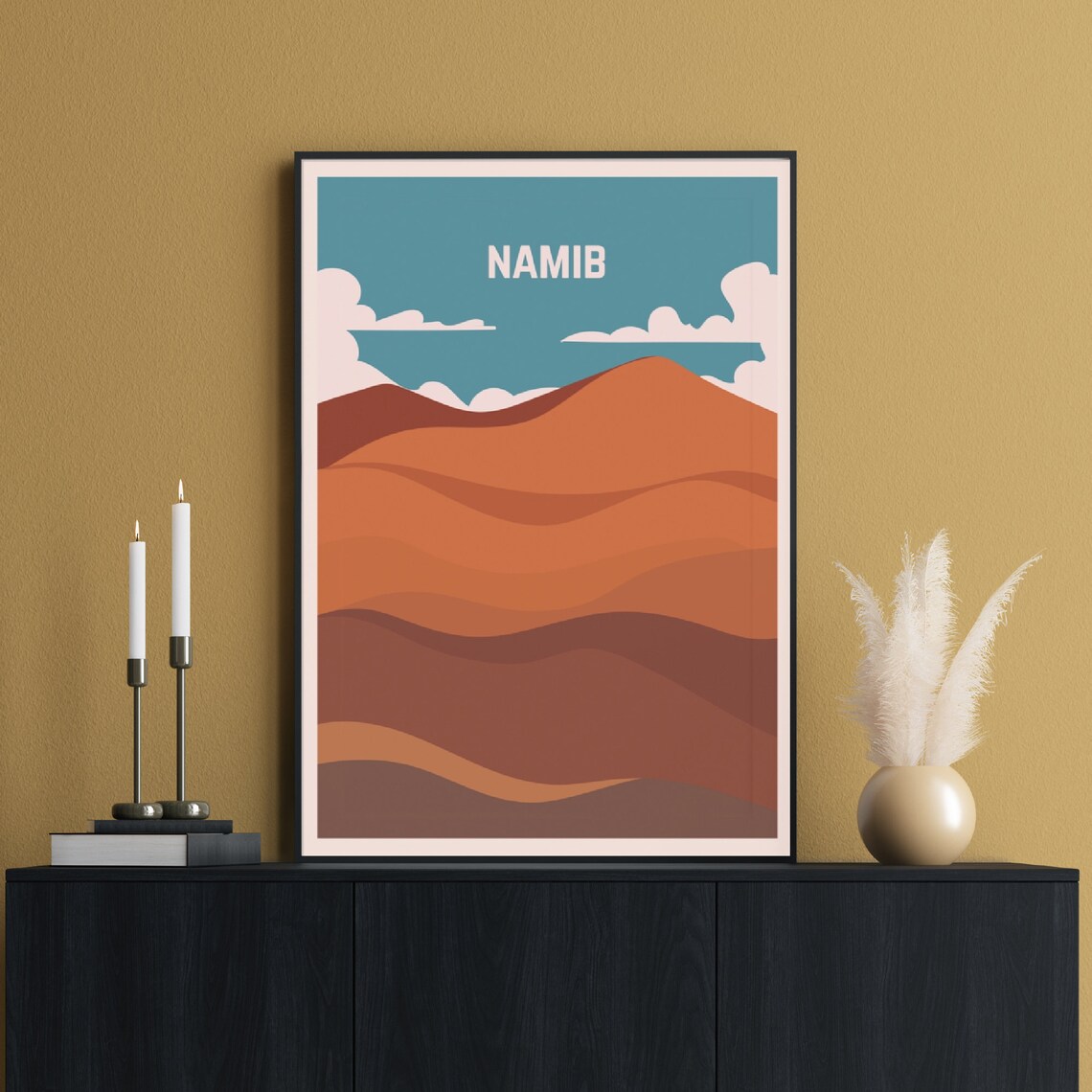 Namibia Travel Poster Namib Desert Print Africa Wall Art | Etsy