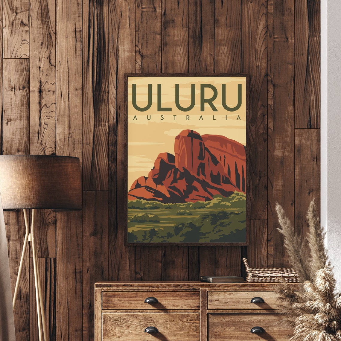 Uluru Art Print Australia Travel Poster Ayers Rock - Etsy