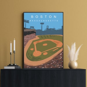 Boston Travel Poster, Massachusetts Poster, Fenway Stadium, Boston ...