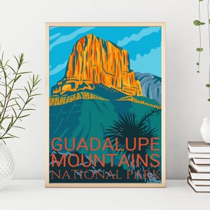 Guadalupe Mountains National Park Poster, Texas Art, Hiking Gift ...