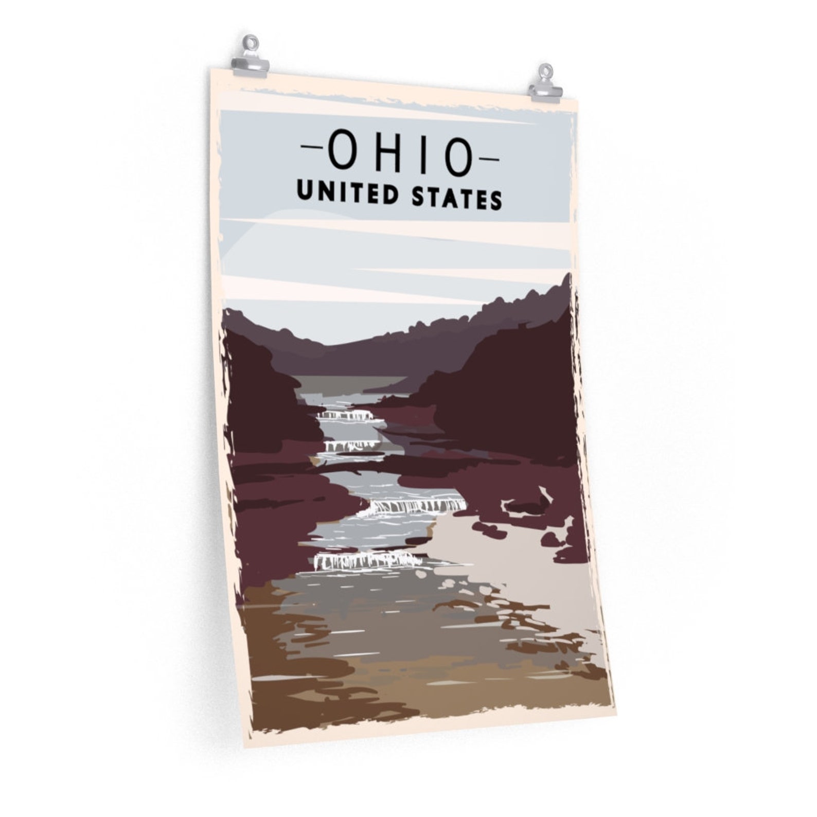 Ohio Travel Poster Hocking Hills Poster Ohio Wall Decor | Etsy