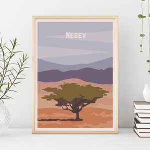 Israel Travel Poster Negev Desert Print Southern Israel | Etsy