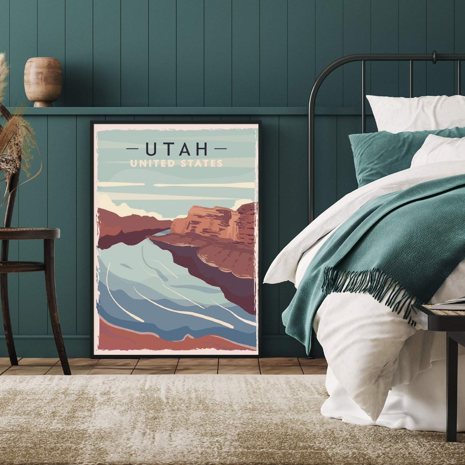 Utah Travel Poster Utah Hiking Poster Moab Utah Art Utah - Etsy