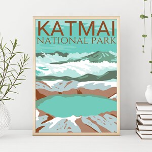 Katmai National Park Poster, Katmai Alaska Print, Katmai Print, Travel ...