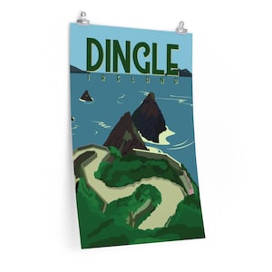 Ireland Travel Poster Dingle Peninsula Ireland Print Irish - Etsy
