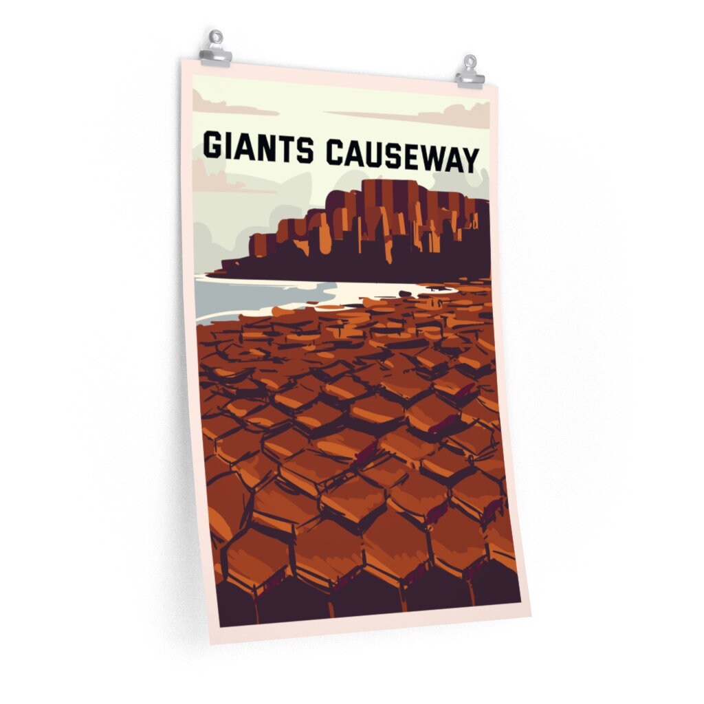 Ireland Travel Poster Giants Causeway Print Irish Prints | Etsy
