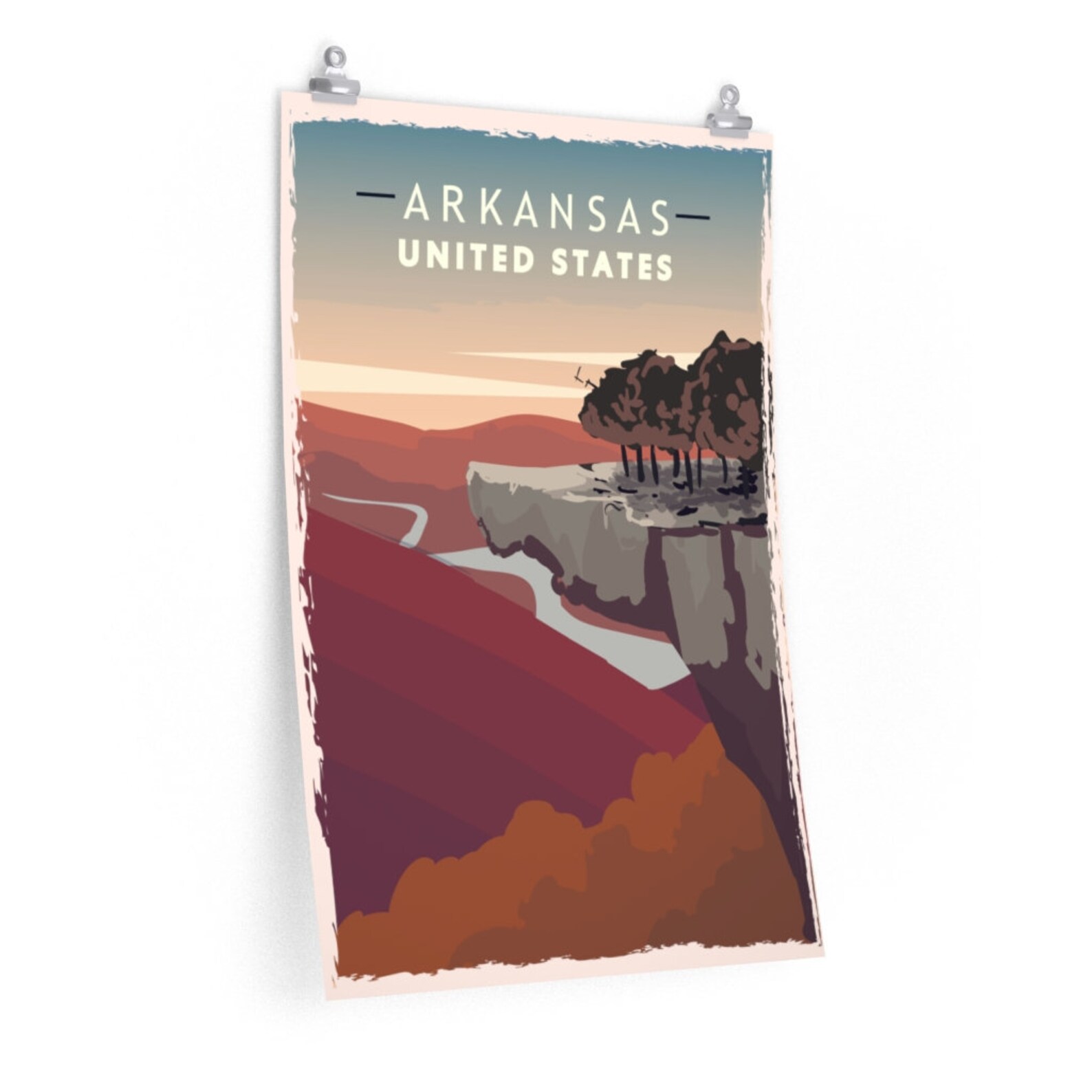 Arkansas Travel Poster Arkansas Wall Art Whitaker Point - Etsy