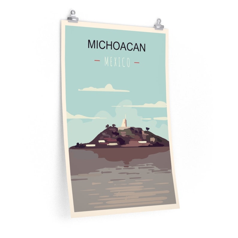 Mexico Travel Poster Michoacan Print Isla De Janitzio Lake | Etsy