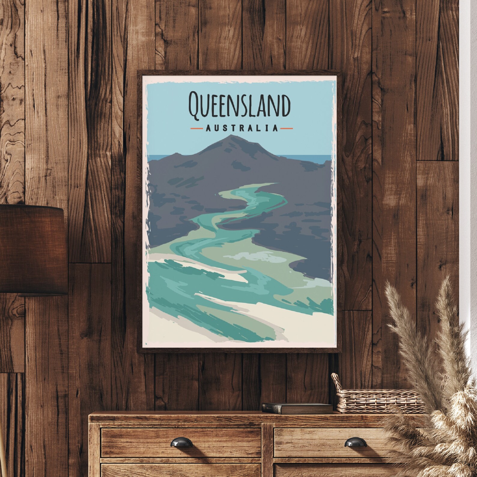 Queensland Travel Poster Whitehaven Beach Whitsunday Island - Etsy