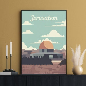 Jerusalem Travel Poster Dome of the Rock Print the Old City - Etsy