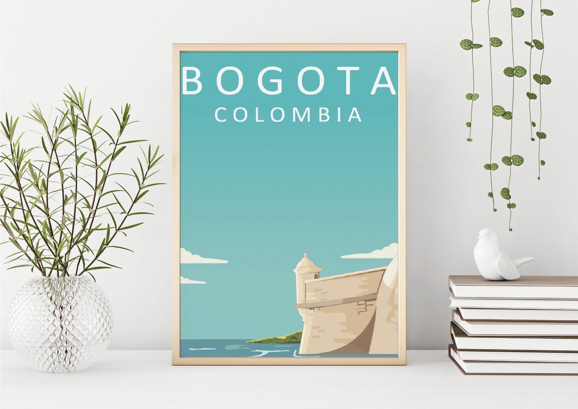 Colombia Travel Poster Bogota Print Colombia Art South - Etsy