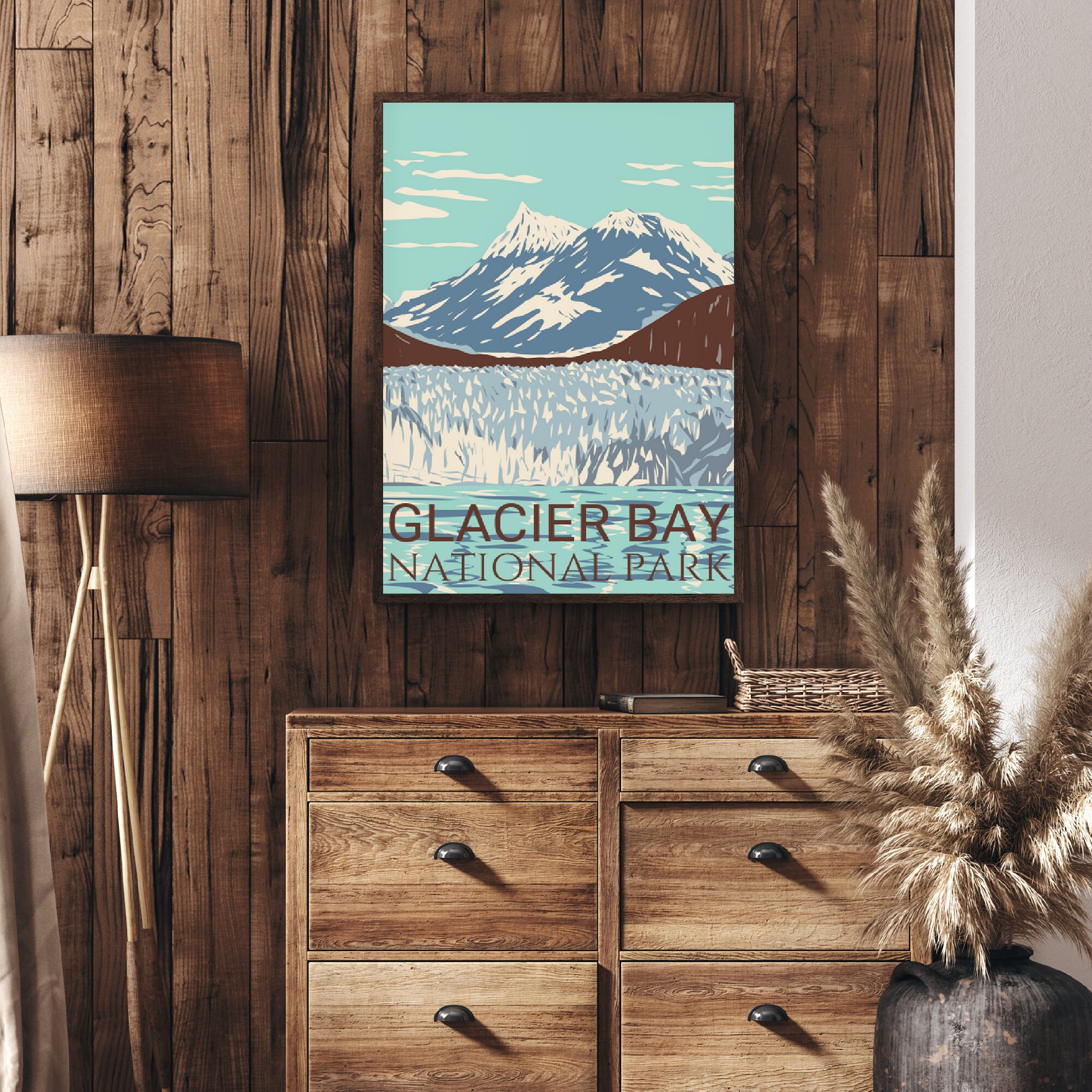 Glacier Bay National Park Poster Glacier Bay Print Retro | Etsy