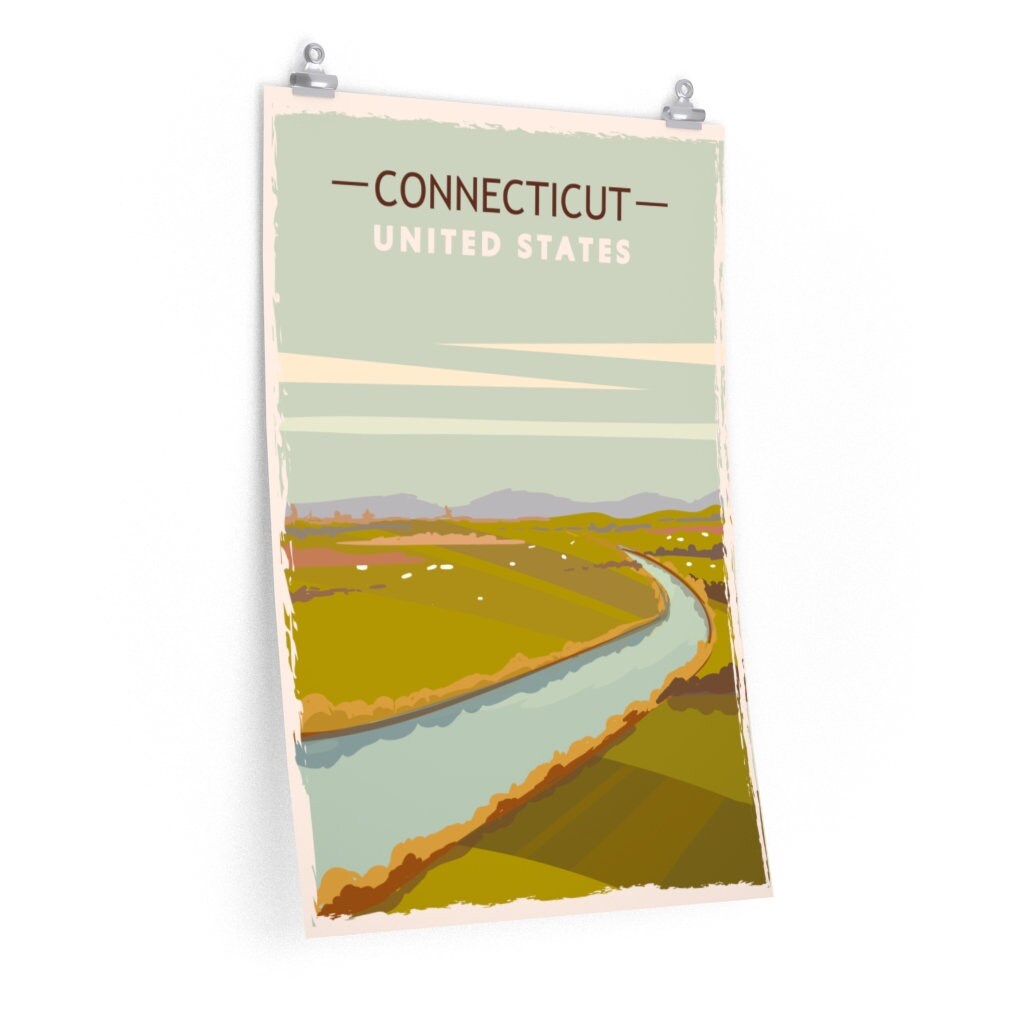 Connecticut Travel Poster Fine Art Print Connecticut Gifts | Etsy